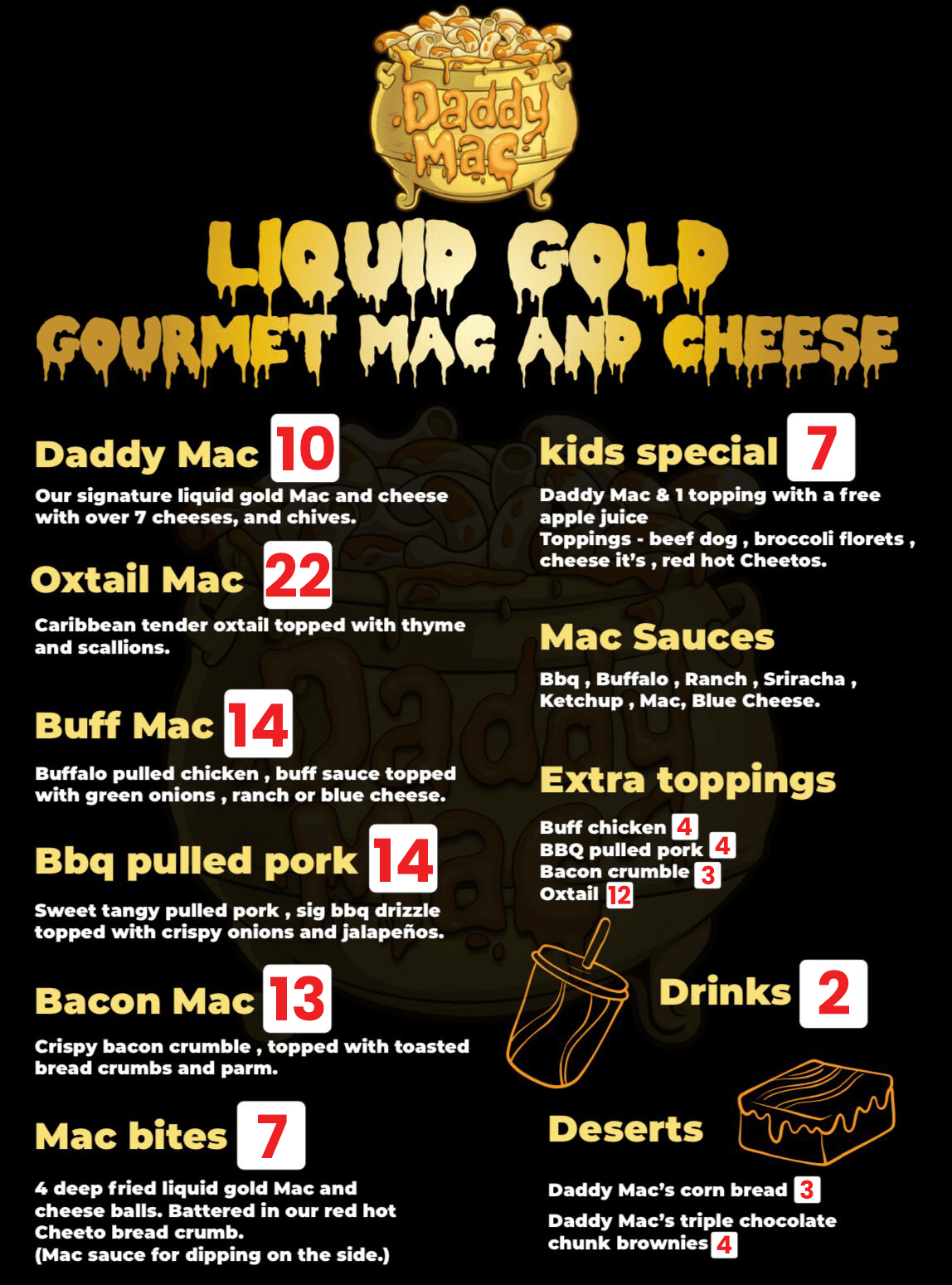 Menu – Daddy Mac